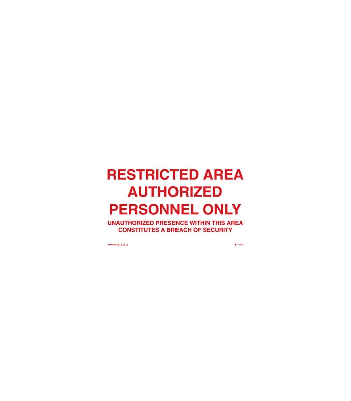 8695 Maritime Progress Restricted area authorised personnel only ...