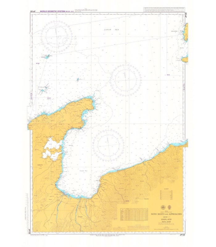 British Admiralty Japanese Nautical Chart JP120 Noto Hanto and Approaches