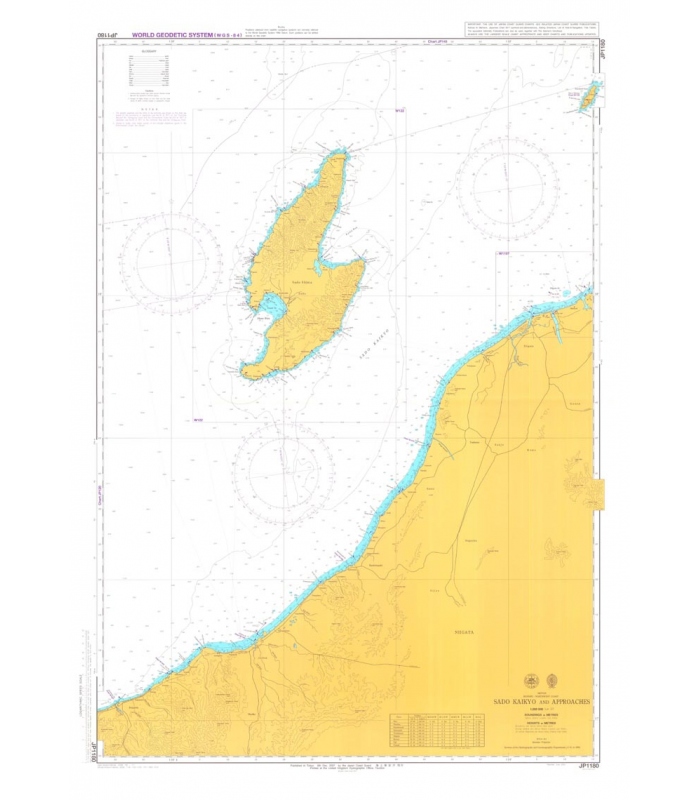 British Admiralty Japanese Nautical Chart 1180 Sado Kaikyo and Approaches