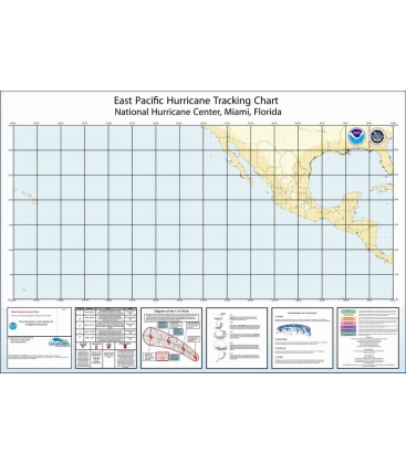 Hurricane Tracking Chart East Pacific by NOAA OceanGrafix
