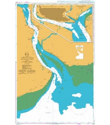 British Admiralty Chart 833 Yangon River (Rangoon River) & Approaches