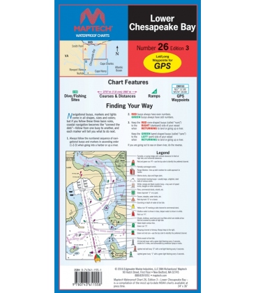 Lower Chesapeake Bay Waterproof Chart - Richardson's Maptech, 3rd ...