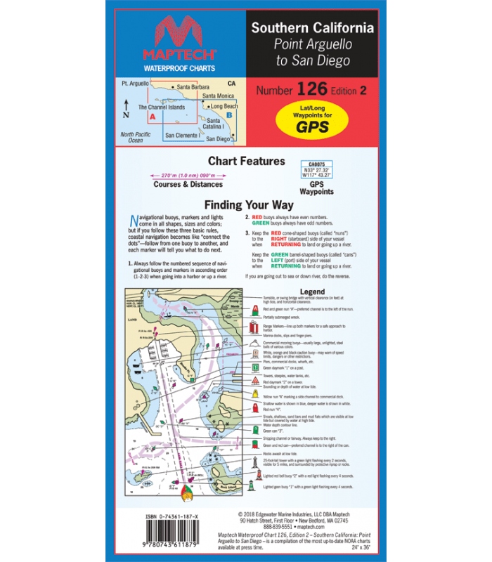 Southern California: Point Arguello to San Diego Waterproof Chart