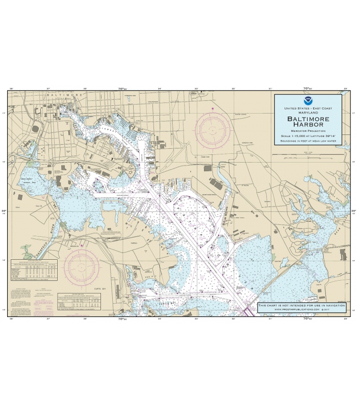 11x17" Waterproof Placemat, NOS Chart 12281 (Baltimore Harbor)