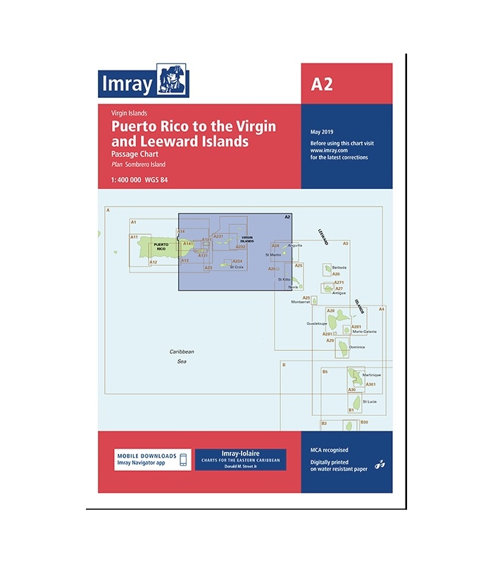 Imray Chart A2: Puerto Rico to the Virgin and Leeward Islands