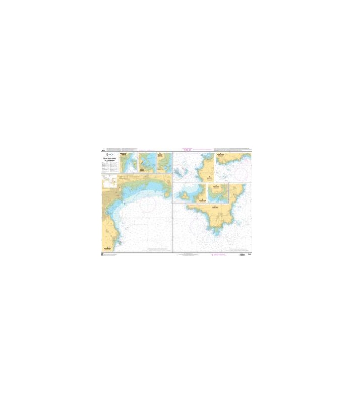 OceanGrafix French (SHOM) Nautical Chart 7340 Côte Sud-Ouest de Cornwall