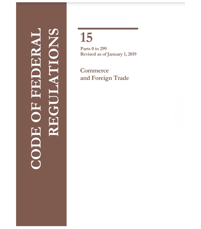 CFR Title 15 Parts 0-299|Code of Federal Regulations Title 15 Commerce ...