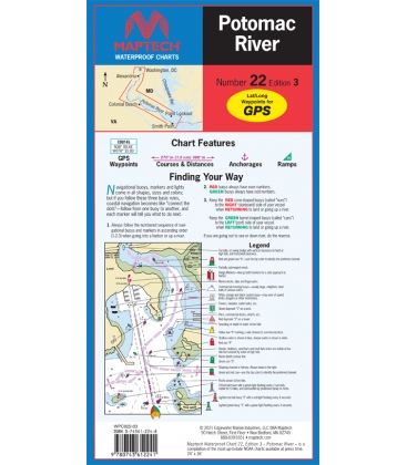 Maptech - Potomac River Waterproof Chart, 3rd Edition 2021