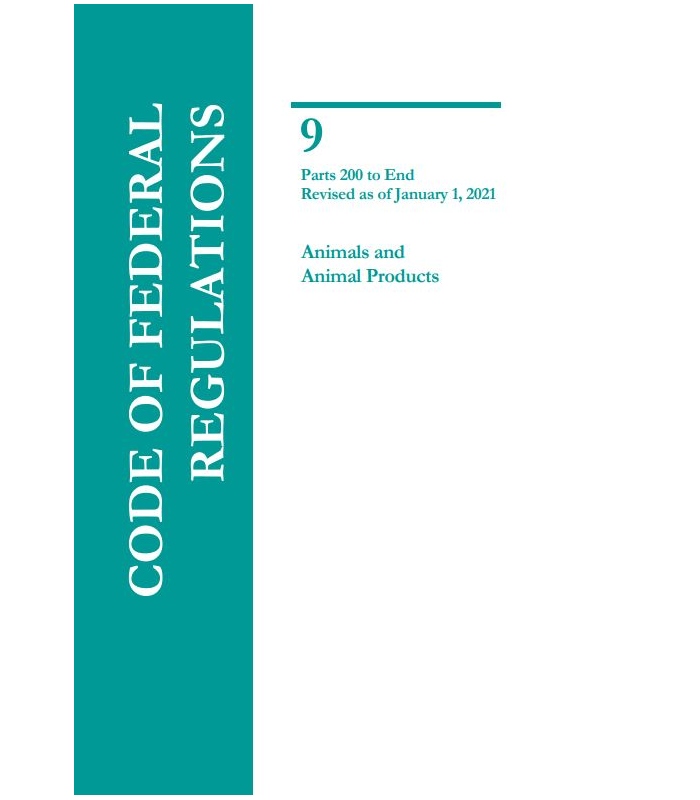 Code Of Federal Regulations Title 9 Animals And Animal Products Code Of Federal Regulations Title 9 Animals And Animal Products
