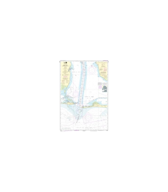 OceanGrafix NOAA Nautical Charts 11377 Mobile Bay Approaches and Lower Half