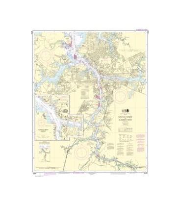 OceanGrafix NOAA Nautical Charts 12253 Norfolk Harbor and Elizabeth River
