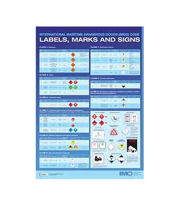 IJ223E - Wall Chart: IMDG Code Labels, Marks & Signs, 2022 Edition