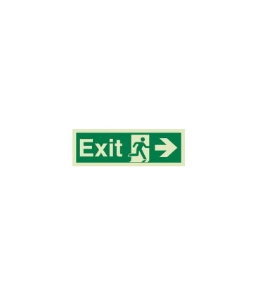 Direction Signs (Photoluminescent, PVC) EXIT + Running man symbol ...