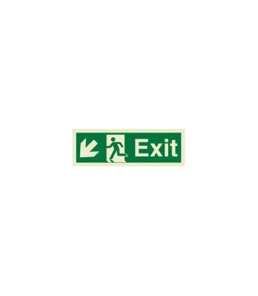 Direction Signs (Photoluminescent, PVC) Exit + Running man symbol ...