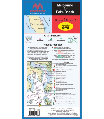 Maptech Waterproof Chart 14 - Florida: Melbourne to Palm Beach, 3rd ...