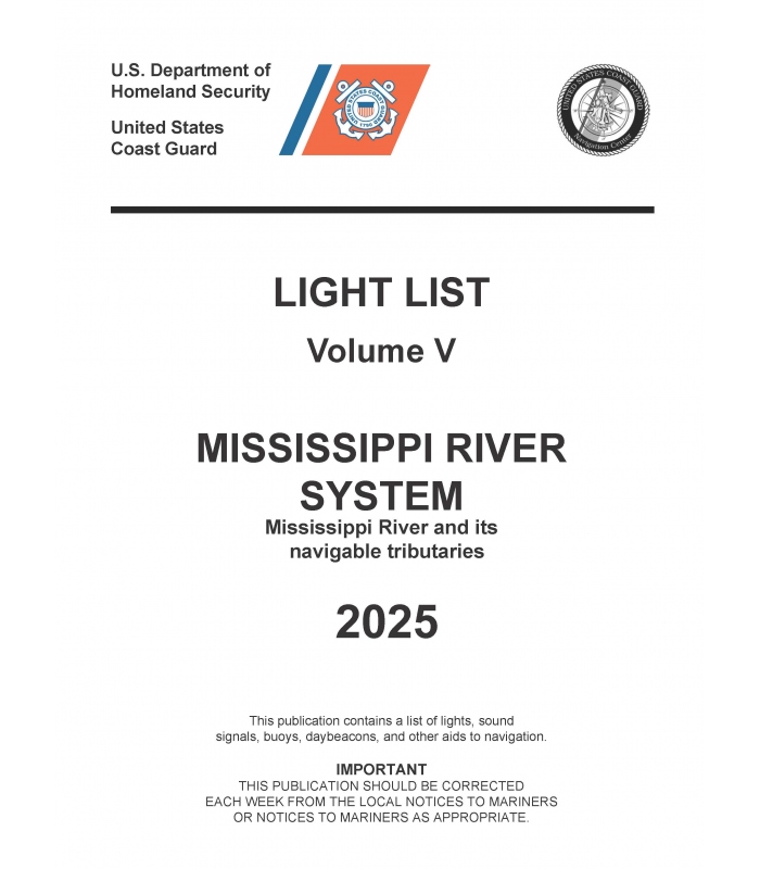 USCG Light List V 2025: Mississippi River System
