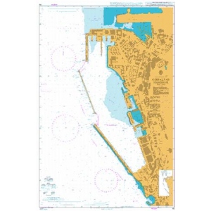 British Admiralty Nautical Chart 45 Gibraltar Harbour