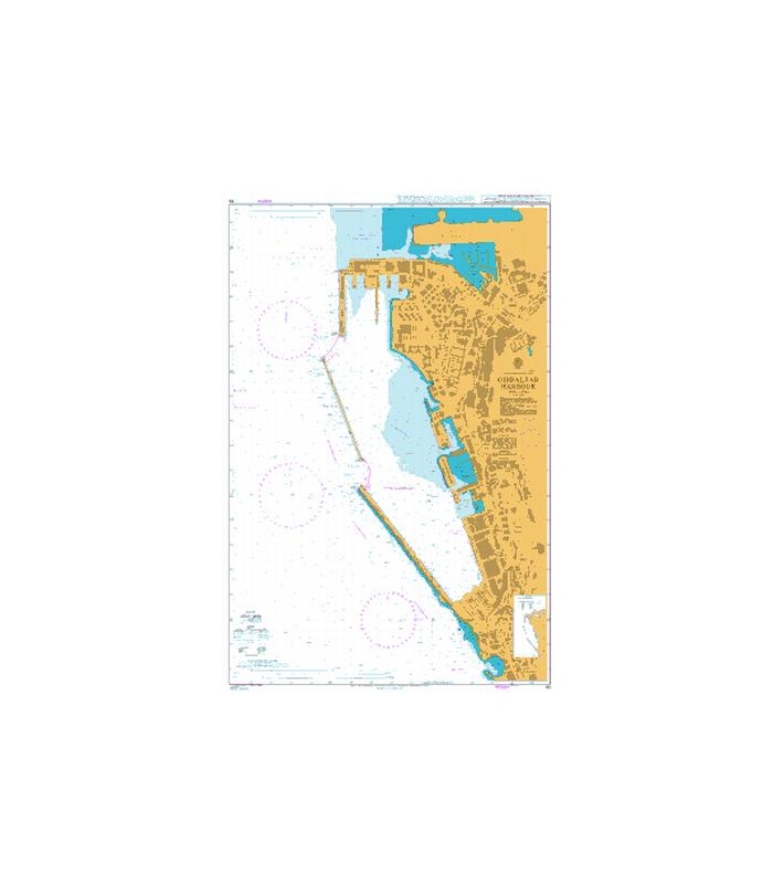 British Admiralty Nautical Chart 45 Gibraltar Harbour