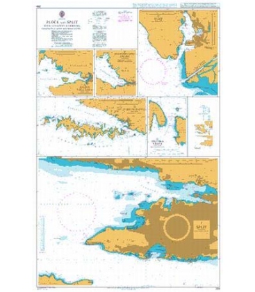 British Admiralty Nautical Chart 269 Ploce and Split with Adjacent ...