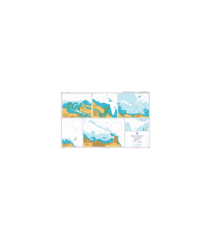 British Admiralty Nautical Chart 526 Ports on the North Coast of Brazil
