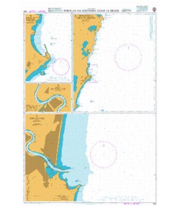 British Admiralty Nautical Chart 549 Ports on the Southern Coast of Brazil