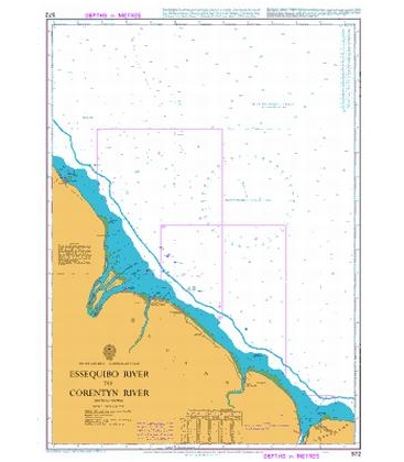 British Admiralty Nautical Chart 572 Essequibo River to Corentyn River