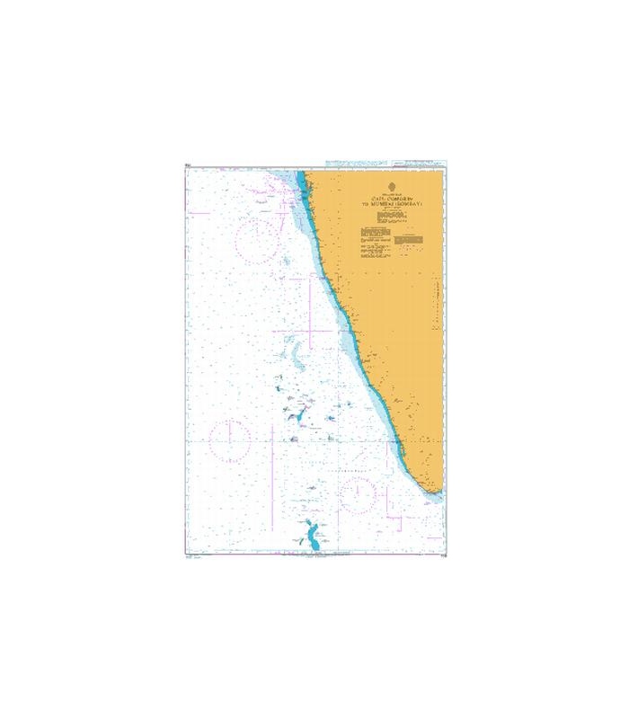 British Admiralty Nautical Chart 708 Cape Comorin to Mumbai (Bombay)