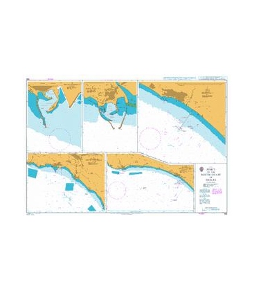 British Admiralty Nautical Chart 965 Ports on the South Coast of Sicilia