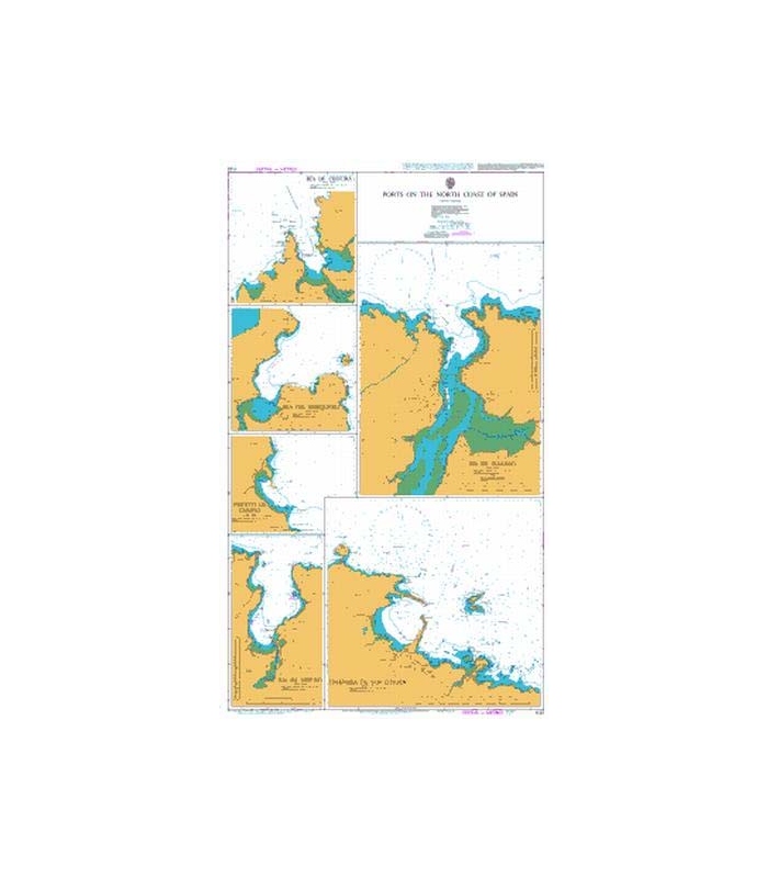 British Admiralty Nautical Chart 1122 Ports on the North Coast of Spain
