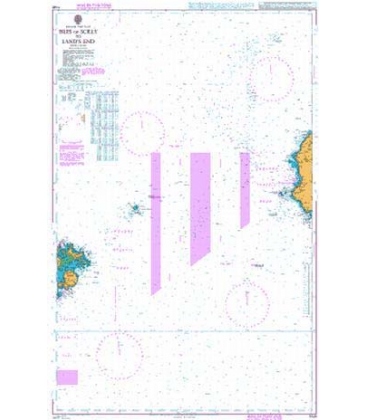 British Admiralty Nautical Chart 1148 Isles of Scilly to Land's End