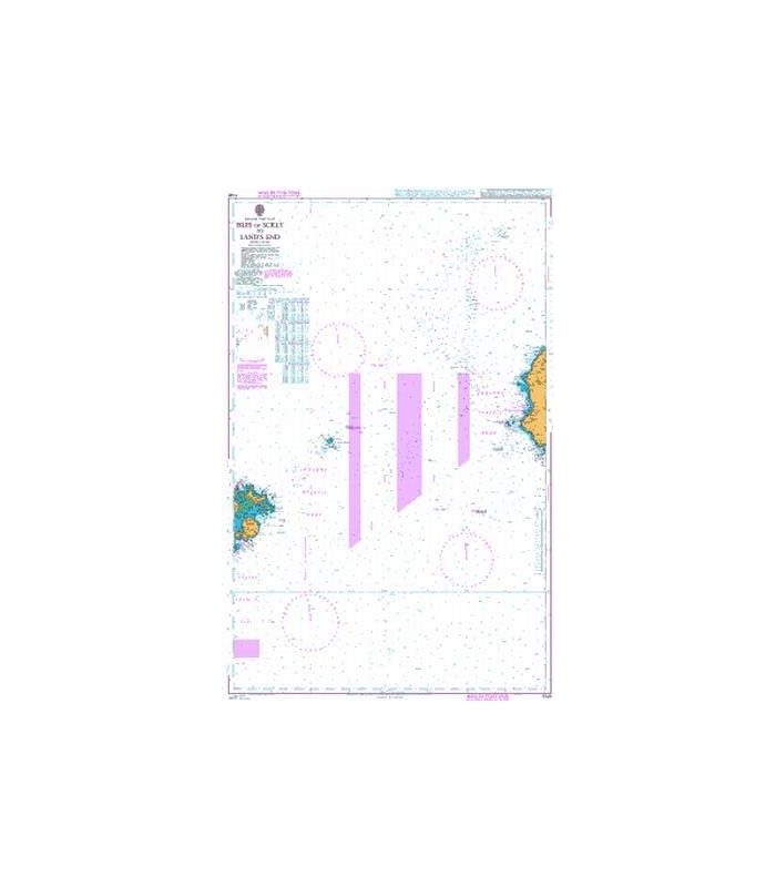 British Admiralty Nautical Chart 1148 Isles of Scilly to Land's End