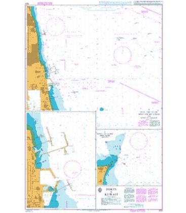 British Admiralty Nautical Chart 1223 Ports in Kuwait
