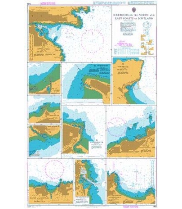 British Admiralty Nautical Chart 1462 Harbours on the North and East ...