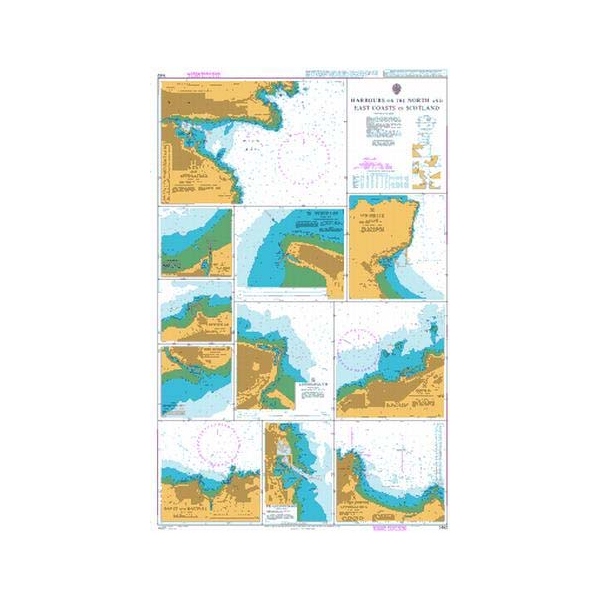 British Admiralty Nautical Chart 1462 Harbours on the North and East ...