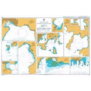 British Admiralty Nautical Chart 1571 Plans in the Western Aegean Sea
