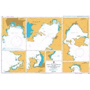 British Admiralty Nautical Chart 1644 Ports and Anchorages on the South ...