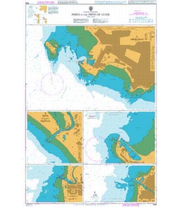 British Admiralty Nautical Chart 1866 Ports in the Firth of Clyde
