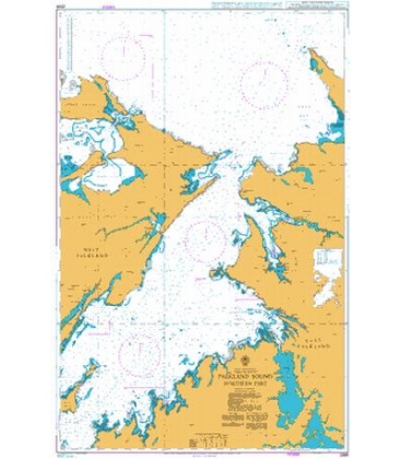 British Admiralty Nautical Chart 2558 Falkland Sound Northern Part