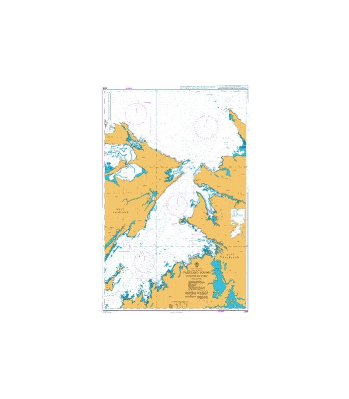 British Admiralty Nautical Chart 2558 Falkland Sound Northern Part