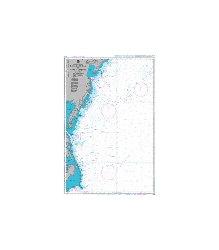 British Admiralty Nautical Chart 2861 Delaware Bay to Cape Hatteras