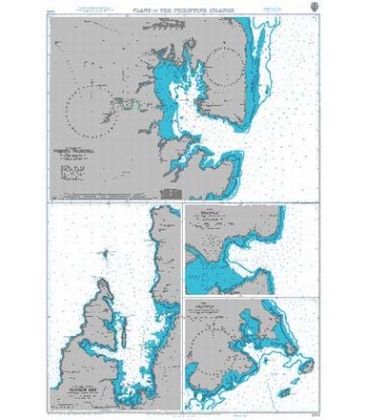 British Admiralty Nautical Chart 2914 Plans in the Philippine Islands