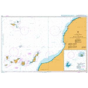 British Admiralty Nautical Chart 3133 Casablanca to Islas Canarias (Including Arquipelago da ...