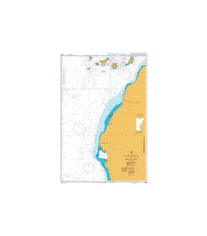 British Admiralty Nautical Chart 3134 Islas Canarias to Nouakchott