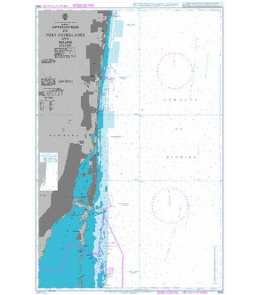 British Admiralty Nautical Chart 3699 Approaches to Port Everglades and ...
