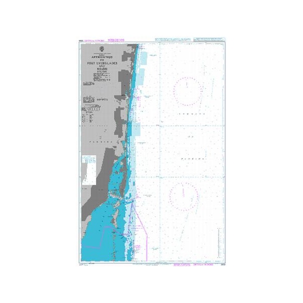 British Admiralty Nautical Chart 3699 Approaches to Port Everglades and ...