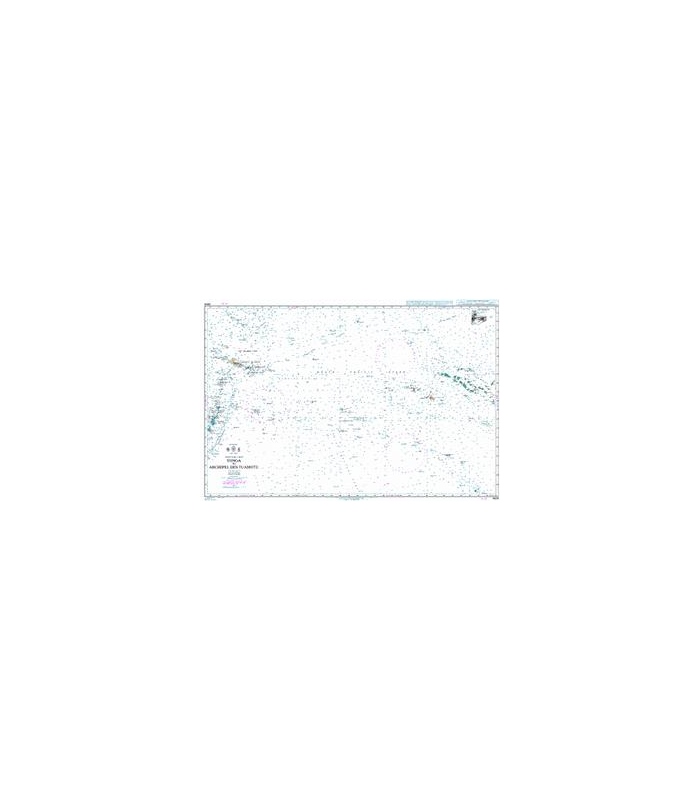British Admiralty Nautical Chart 4606 Tonga to Archipel des Tuamotu