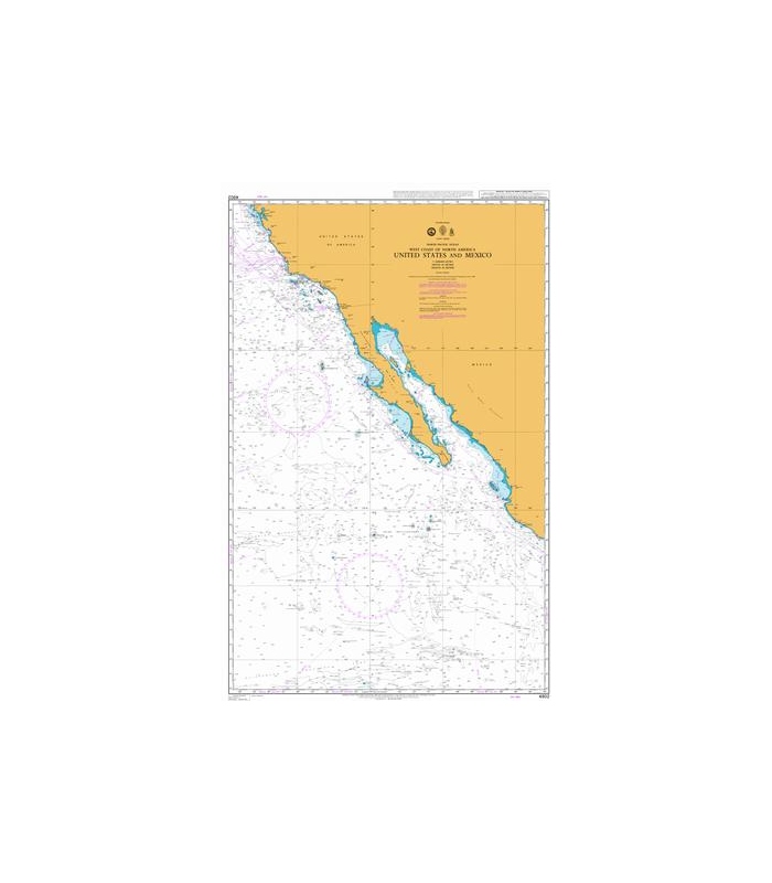 British Admiralty Nautical Chart 4802 United States and Mexico